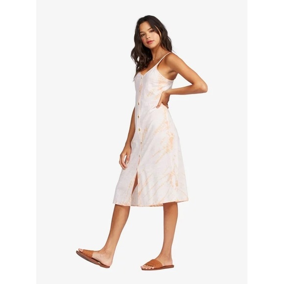 Roxy | Dresses | Nwt Roxy Light Weight Sheer Orange And Cream Button Up ...